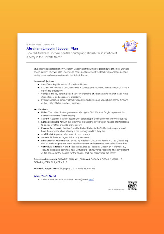 "Guess or Mess: Abraham Lincoln" Lesson Plan | PragerU