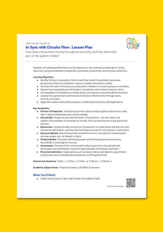 "Cash Course: In Sync with Circular Flow" Lesson Plan | PragerU