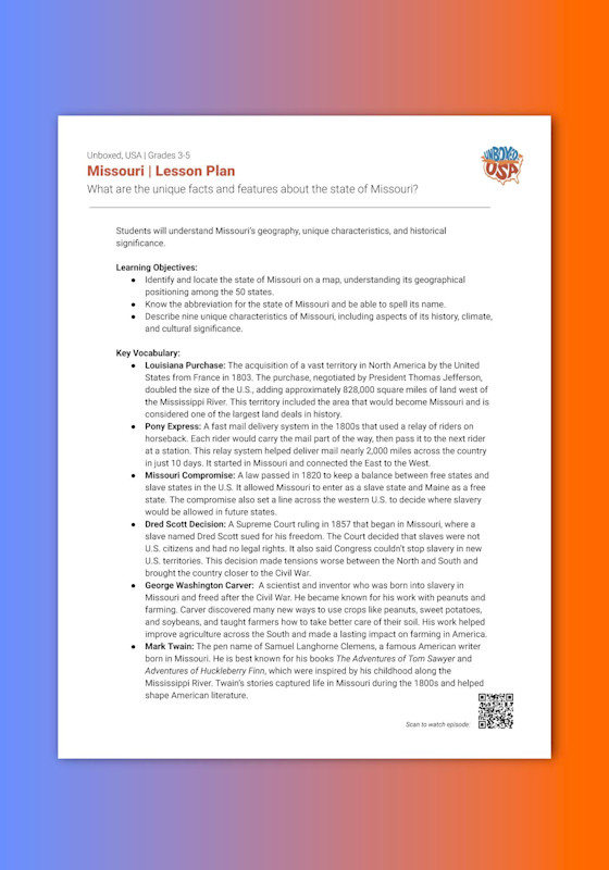 "Unboxed, USA: Missouri" Lesson Plan | PragerU