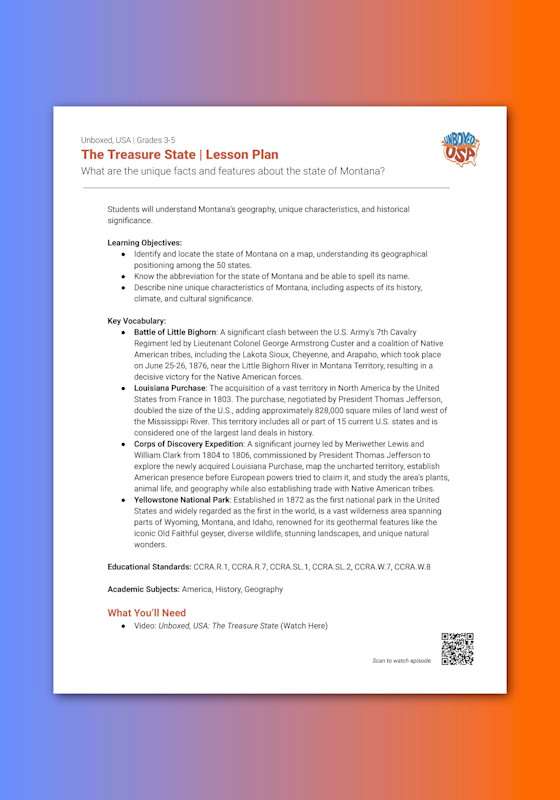 "Unboxed, USA: The Treasure State" Lesson Plan | PragerU