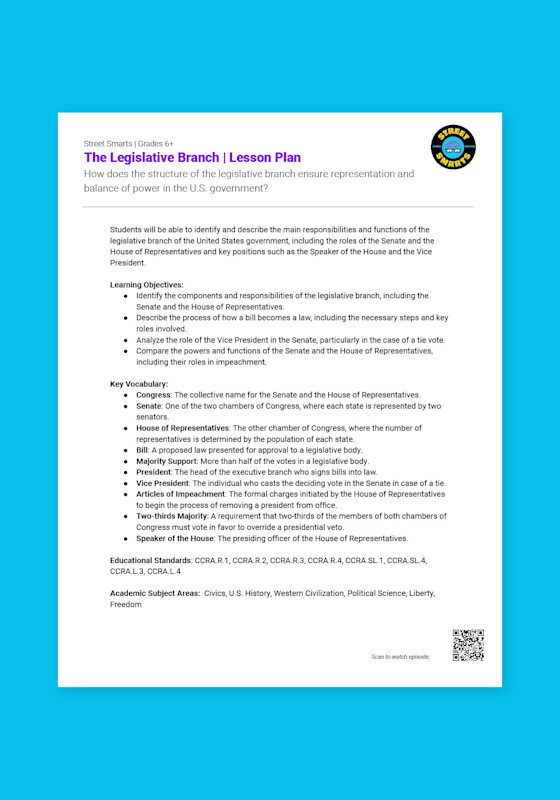 "Street Smarts: The Legislative Branch" Lesson Plan | PragerU