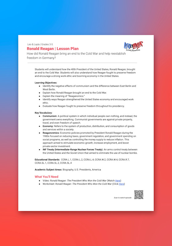 "Leo & Layla: Ronald Reagan" Lesson Plan | PragerU
