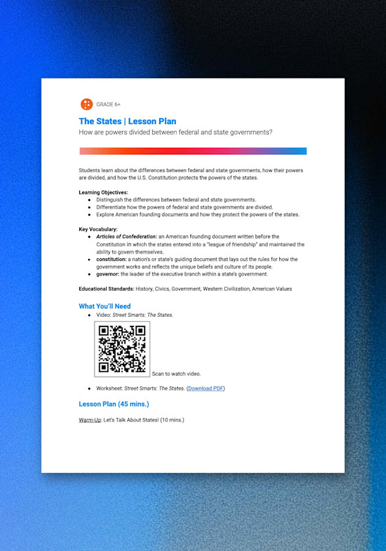 "Street Smarts: The States" Lesson Plan | PragerU