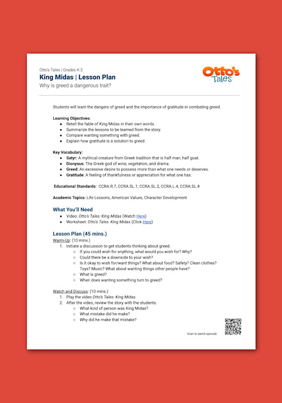 "Otto's Tales: King Midas" Lesson Plan | PragerU
