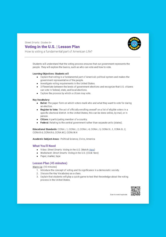 "Street Smarts: Voting in the U.S." Lesson Plan | PragerU