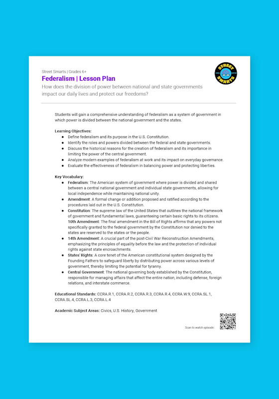 "Street Smarts: Federalism" Lesson Plan | PragerU