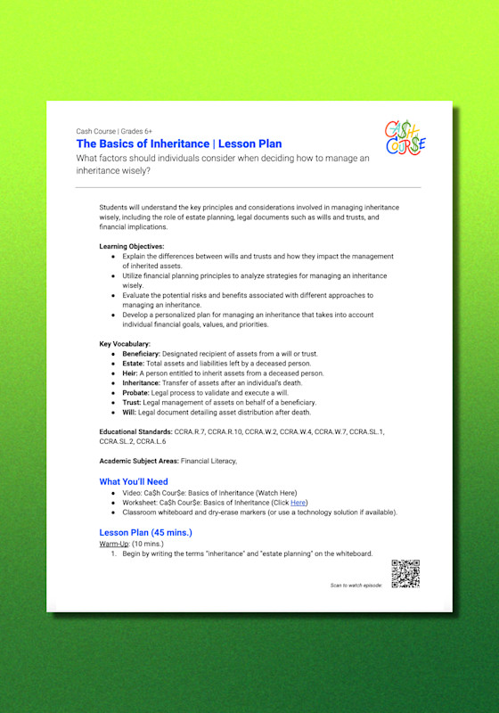 "Cash Course: The Basics of Inheritance" Lesson Plan | PragerU