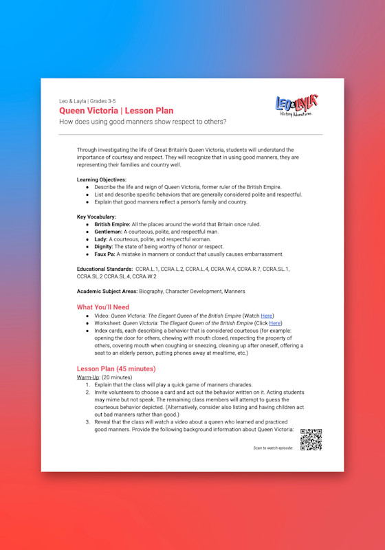 "Leo & Layla: Queen Victoria" Lesson Plan | PragerU