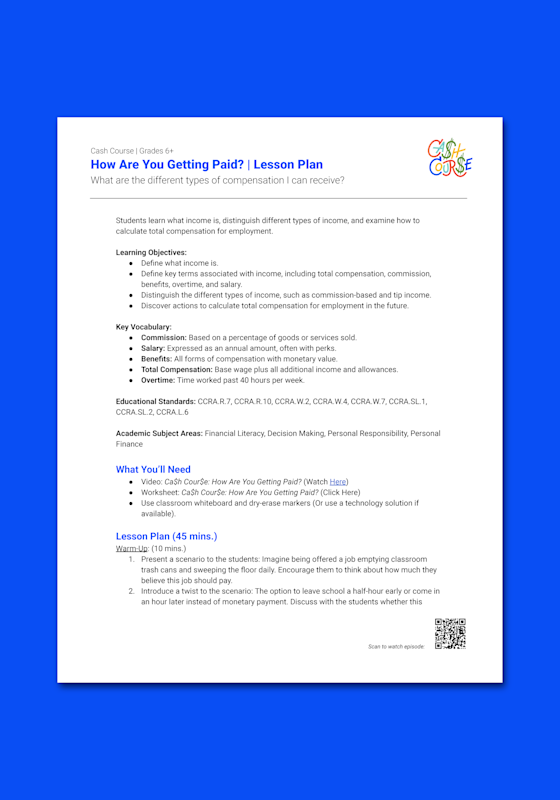 "Cash Course: How Are You Getting Paid?" Lesson Plan | PragerU