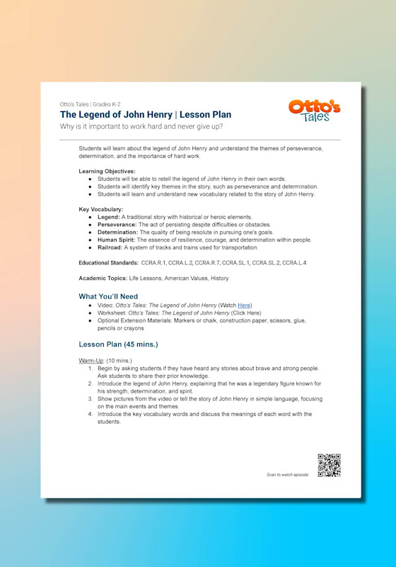 "Otto's Tales: The Legend of John Henry" Lesson Plan | PragerU