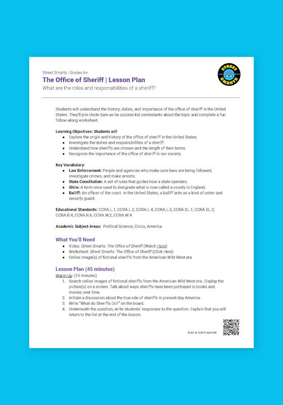 "Street Smarts: The Office of Sheriff" Lesson Plan | PragerU