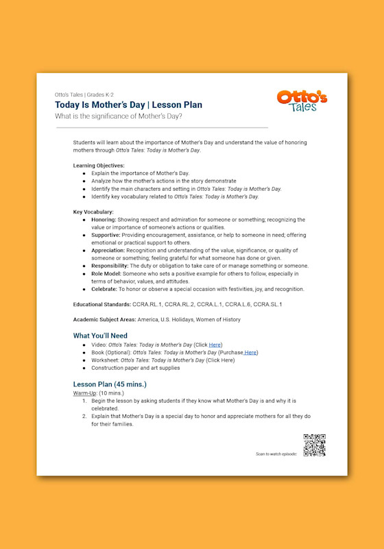 "Otto's Tales: Today Is Mother's Day" Lesson Plan | PragerU