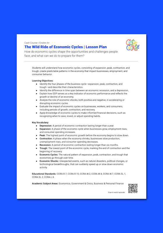 "Cash Course: The Wild Ride of Economic Cycles" Lesson Plan | PragerU