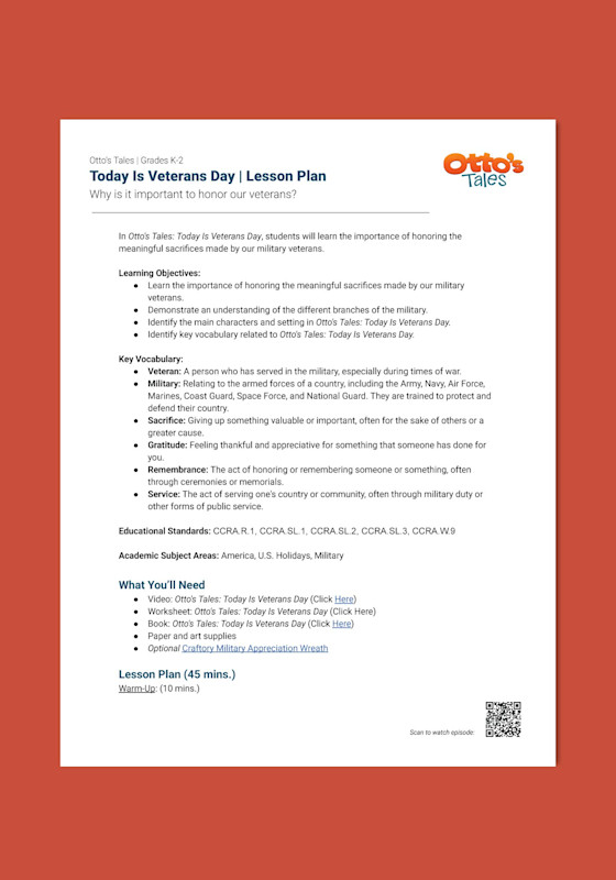 "Otto's Tales: Today Is Veterans Day" Lesson Plan | PragerU