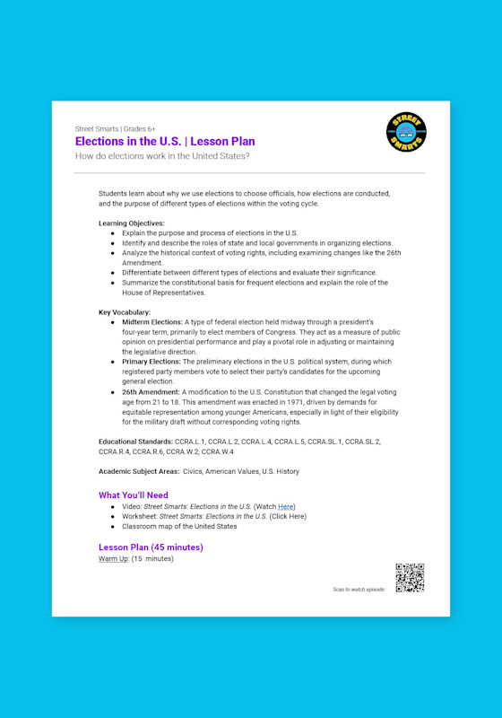 "Street Smarts: Elections in the U.S." Lesson Plan | PragerU