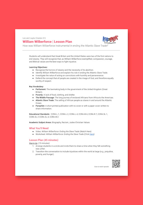 "Leo & Layla: William Wilberforce" Lesson Plan | PragerU