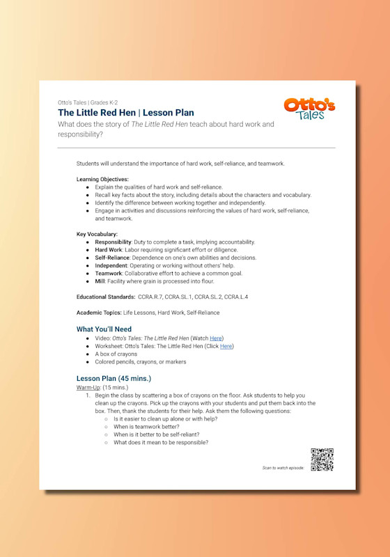 "Otto's Tales: The Little Red Hen" Lesson Plan | PragerU