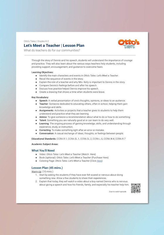 "Otto's Tales: Let's Meet a Teacher" Lesson Plan | PragerU