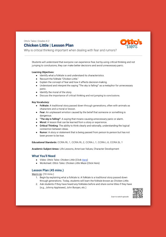 "Otto's Tales: Chicken Little" Lesson Plan | PragerU
