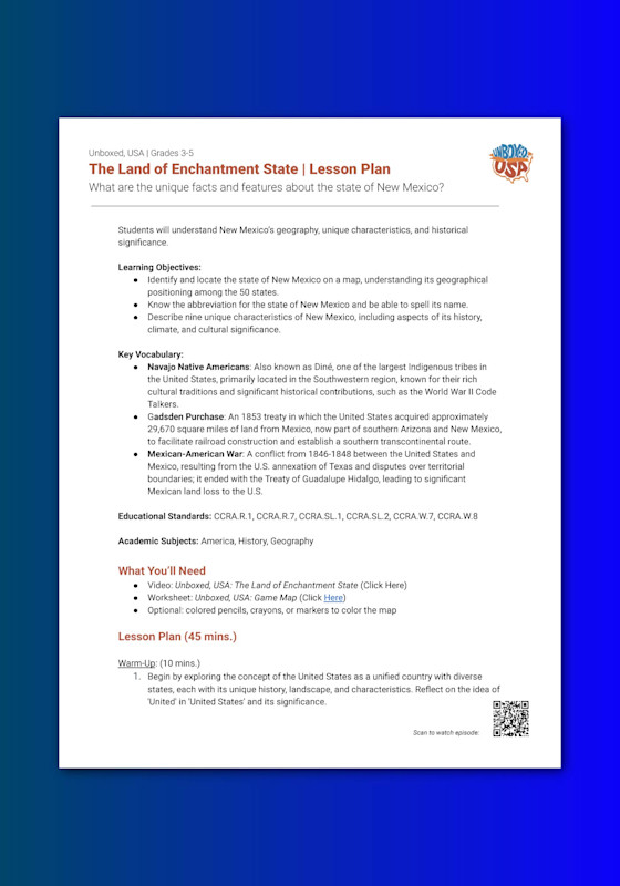 "Unboxed, USA: The Land of Enchantment State" Lesson Plan | PragerU