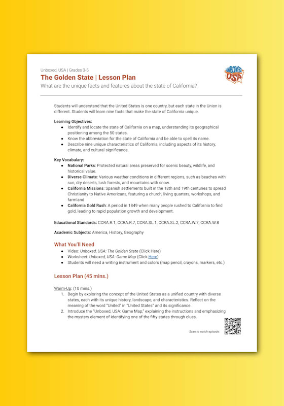 "Unboxed, USA: The Golden State" Lesson Plan | PragerU