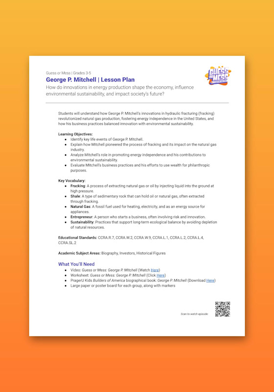 "Guess or Mess: George P. Mitchell" Lesson Plan | PragerU