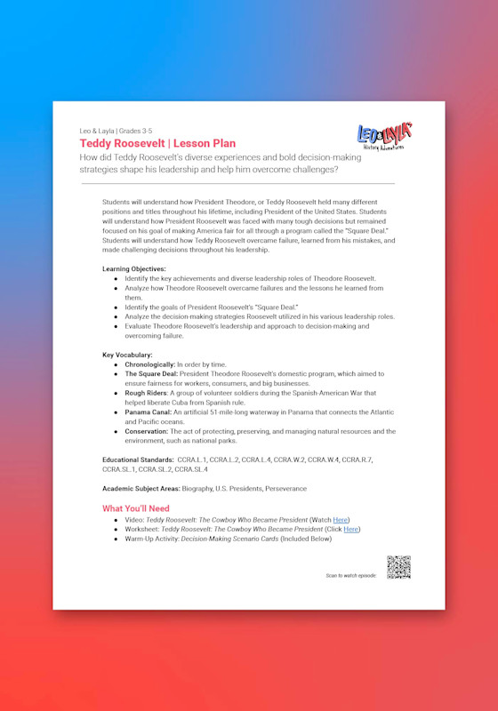 Leo And Layla Teddy Roosevelt Lesson Plan Prageru