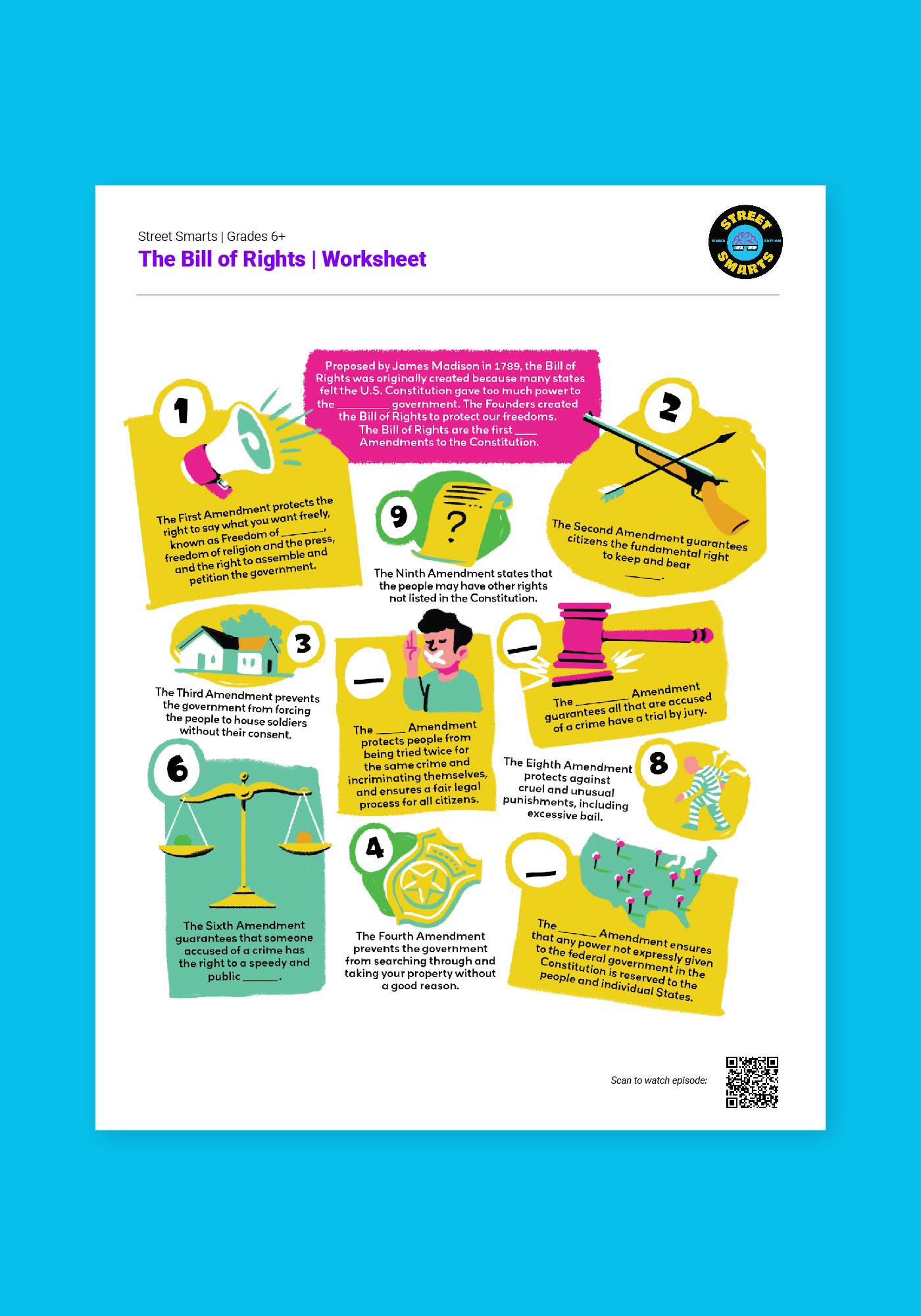 The Bill Of Rights Worksheet Street Smarts: The Bill Of Rights