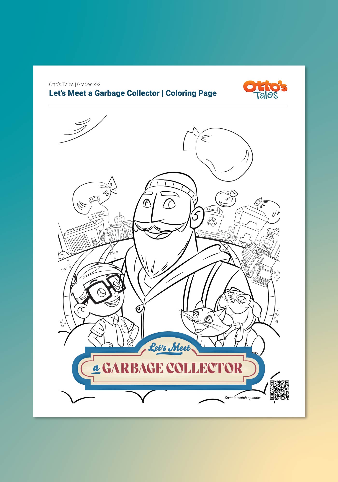 garbage collector coloring page