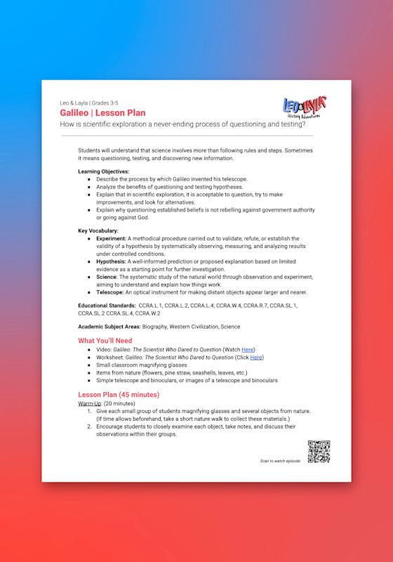 "Leo & Layla: Galileo" Lesson Plan | PragerU