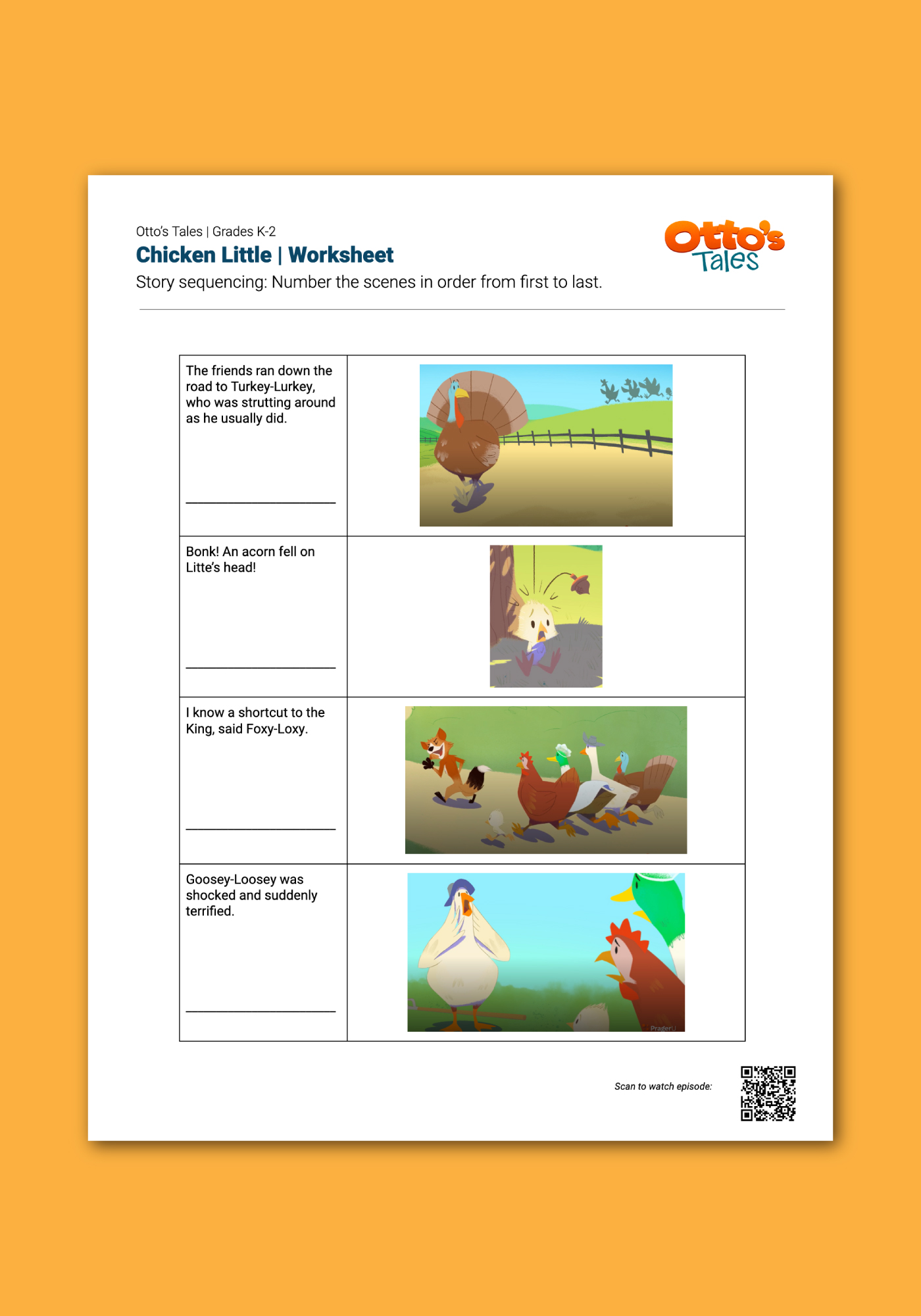 Chicken Little Worksheet
