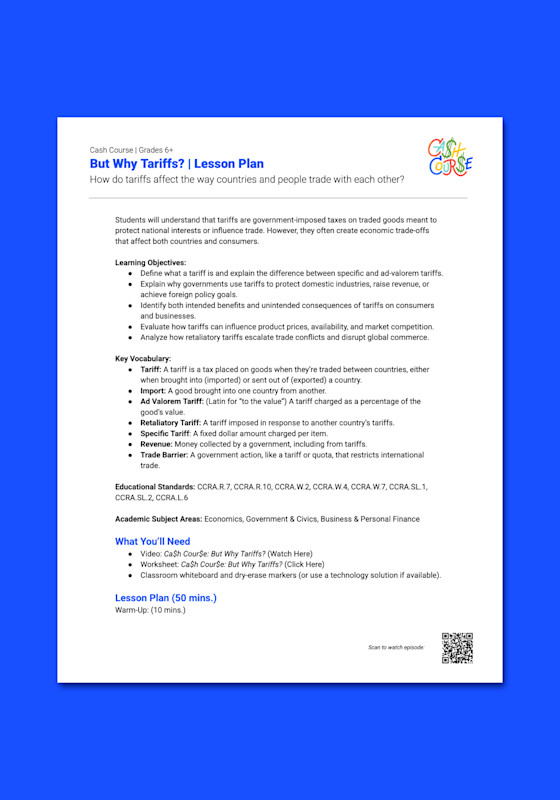 "Cash Course: But Why Tariffs" Lesson Plan | PragerU