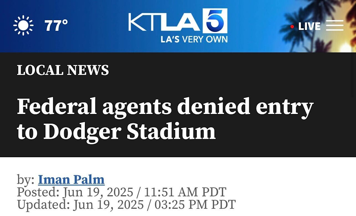 Should the Dodgers deny access to U.S. Customs and Border Protection agents attempting to do ...