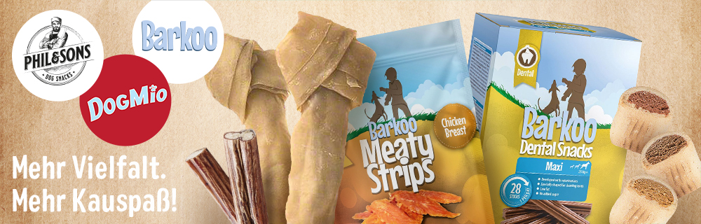 Barkoo, Phil & Sons, DogMio: Mehr Vielfalt. Mehr Kauspaß!
