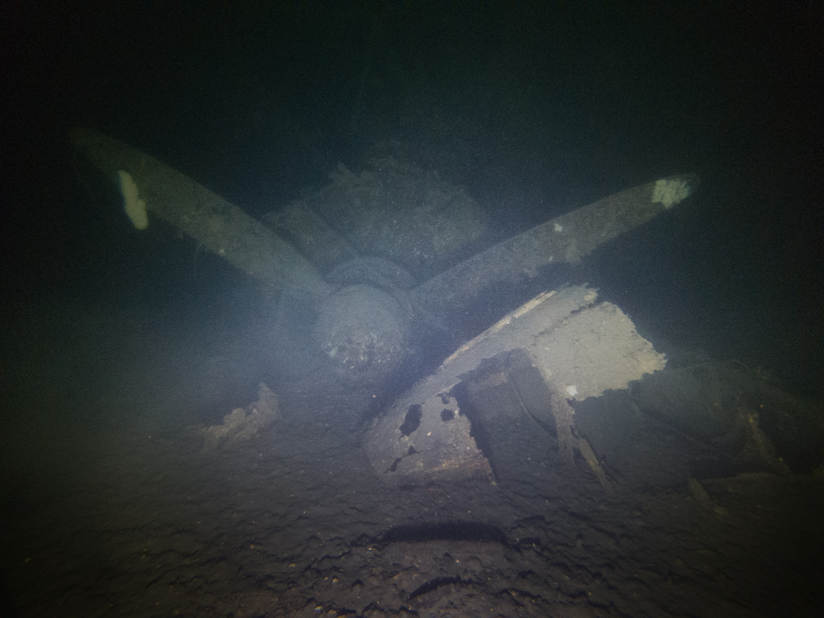 Documenting a newly discovered World War II aircraft with underwater drones