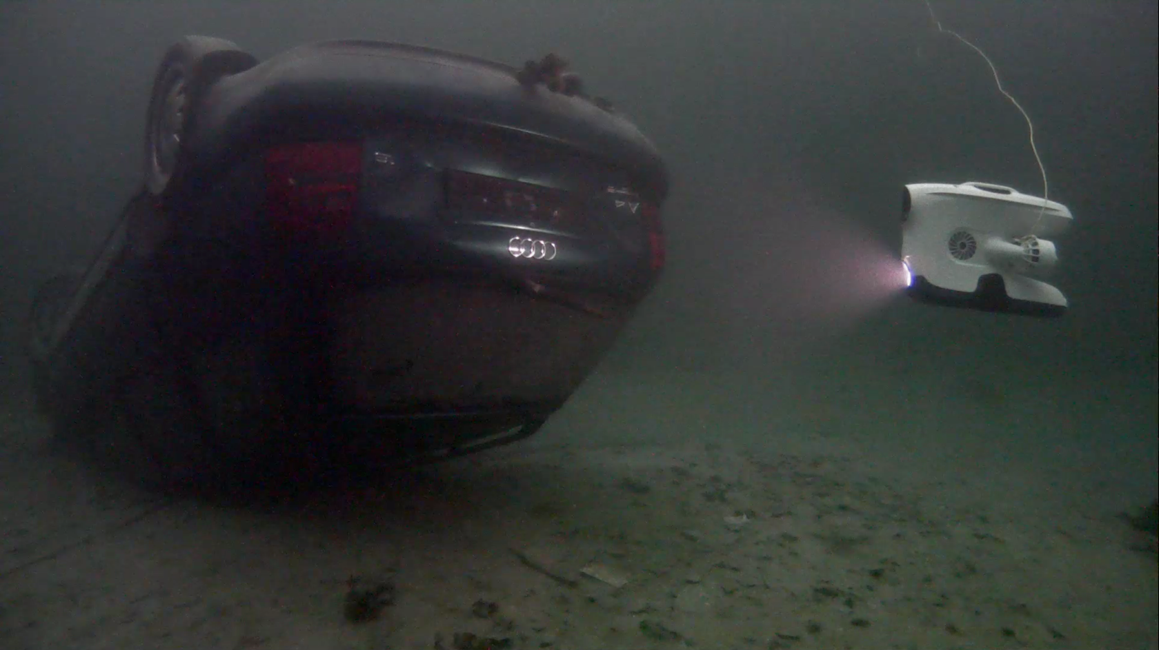 Car discovery with underwater drones