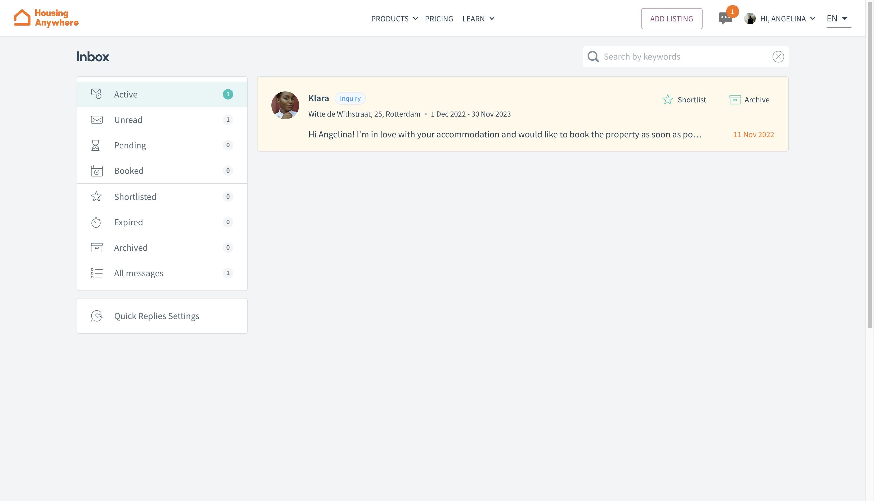How to use the inbox