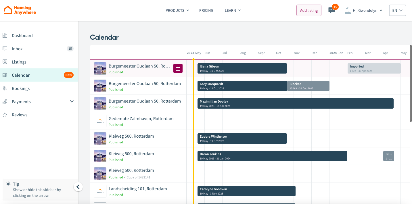 Introducing the new Calendar: View your entire property portfolio on ...