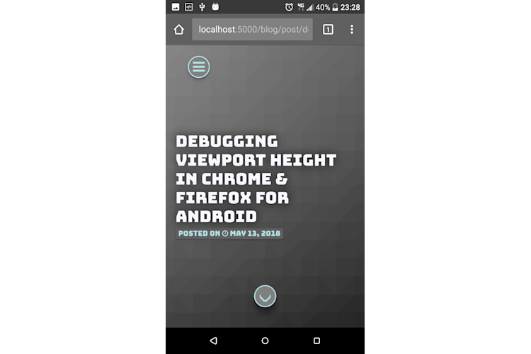 Bcodes Debugging Viewport Height In Chrome And Firefox For Android