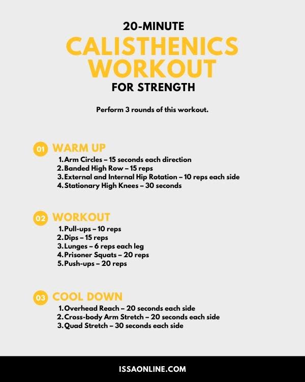 20-Minute Calisthenics Workout for Strength