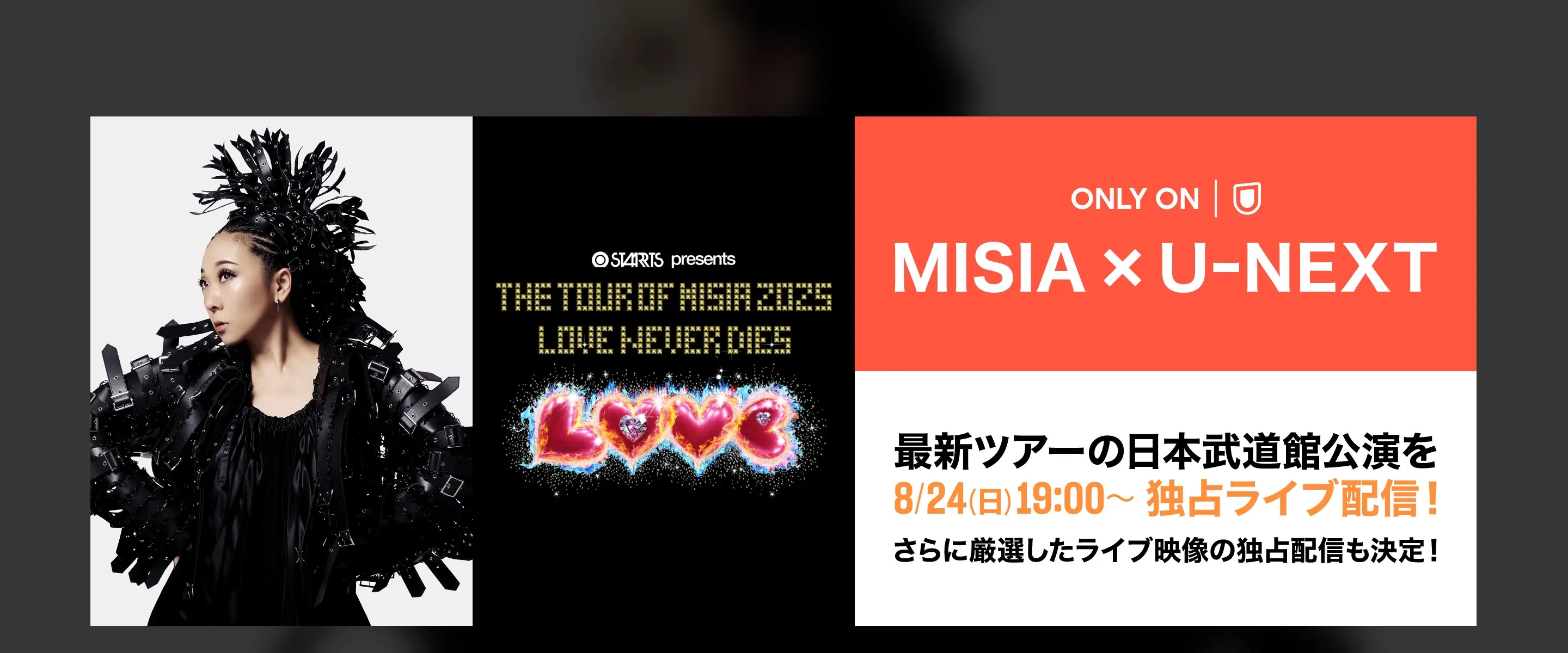 【THE TOUR OF MISIA 2025】日本武道館公演をU-NEXTで独占ライブ配信！