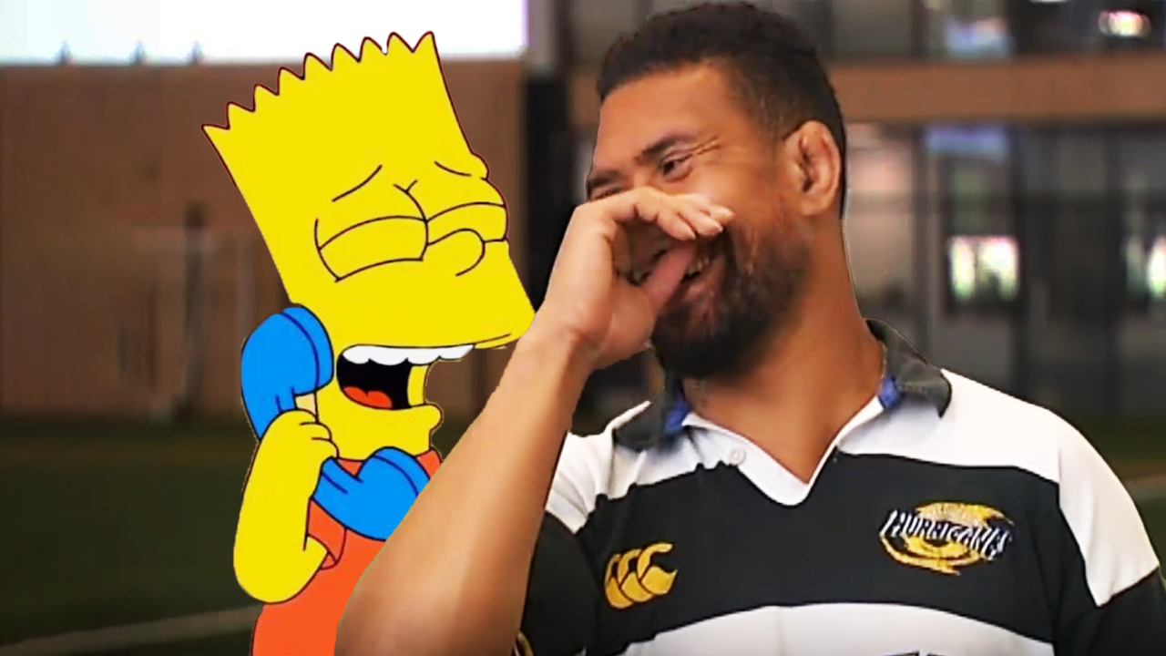 All Black Ardie Savea reacts to Bart saying 'Wellington Rugby sucks' in ...