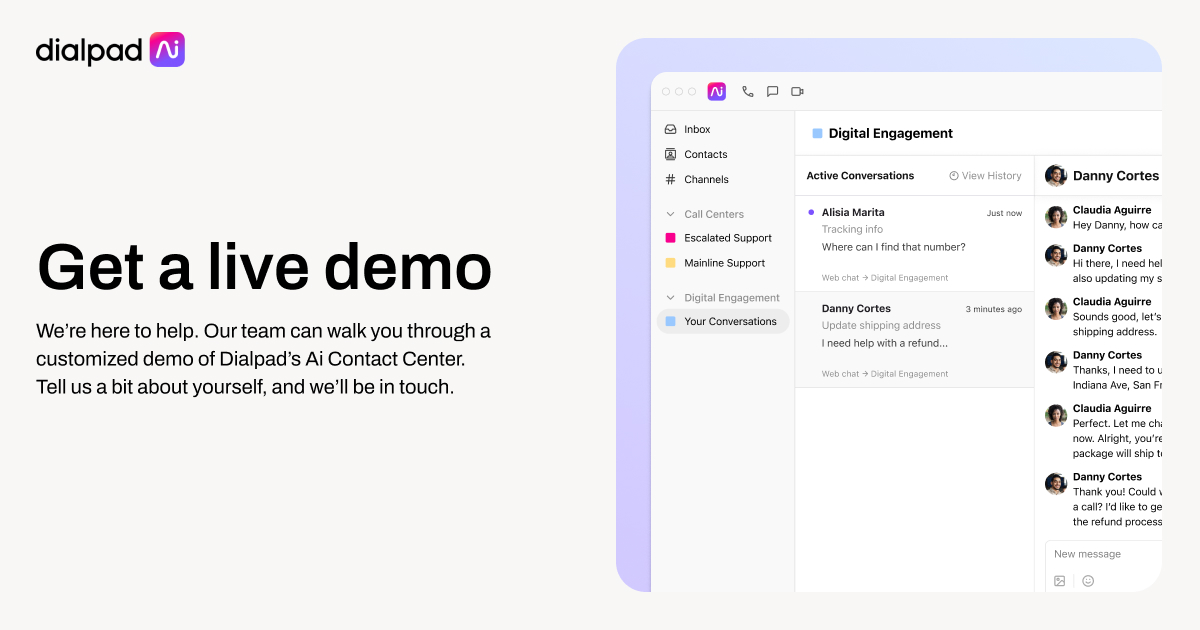 Request a Dialpad Ai Contact Center Demo | Dialpad