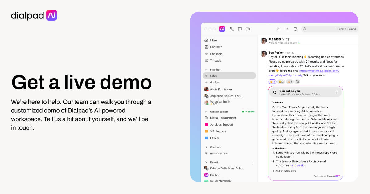 Request Demo - Dialpad Connect | Dialpad