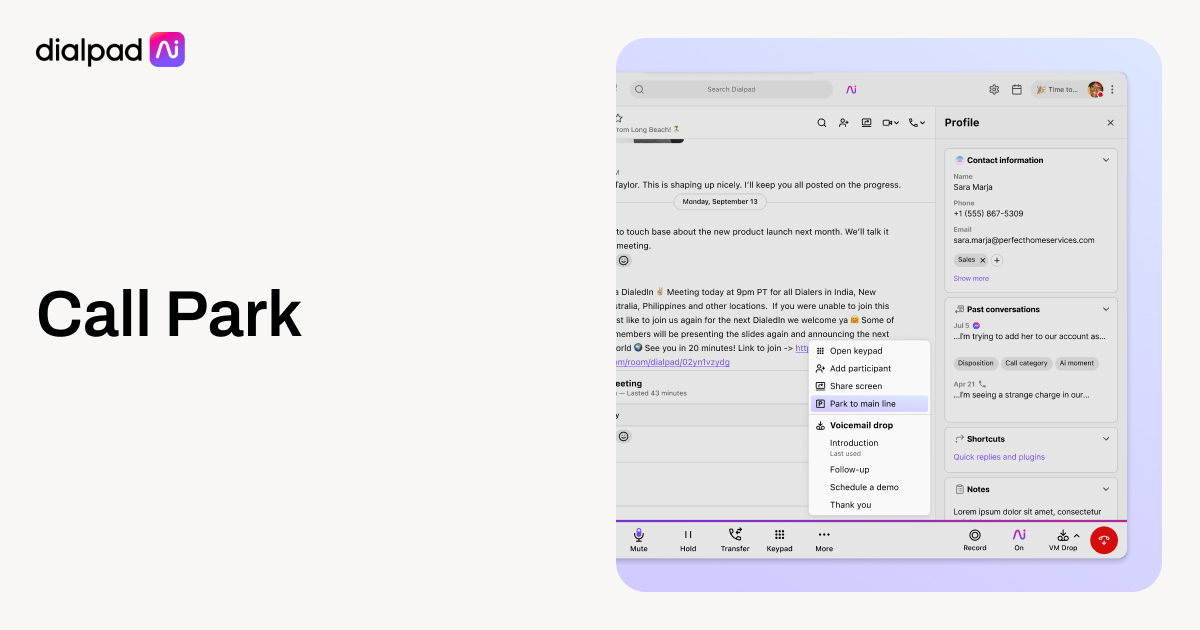 What is a Call Park? Handle Inbound Calls Like a Pro | Dialpad