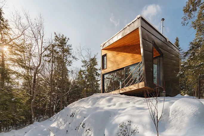 Best New Hampshire Modern Geometric Prefab Cabin | Field Mag