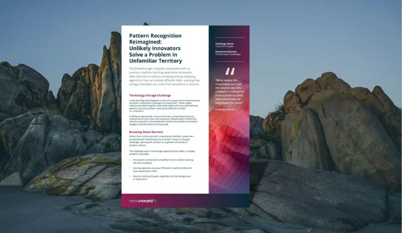 Pattern Recognition Reimagined: Unlikely Innovators Solve a Problem in ...