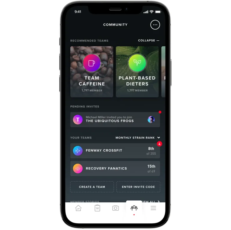 New Community Feature in the App: Team Chat | WHOOP