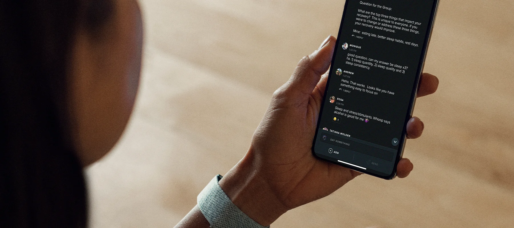 New Community Feature in the App: Team Chat | WHOOP