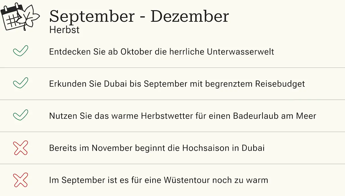 Beste Reisezeit für Dubai: Klima, Wetter & Tipps | Tourlane